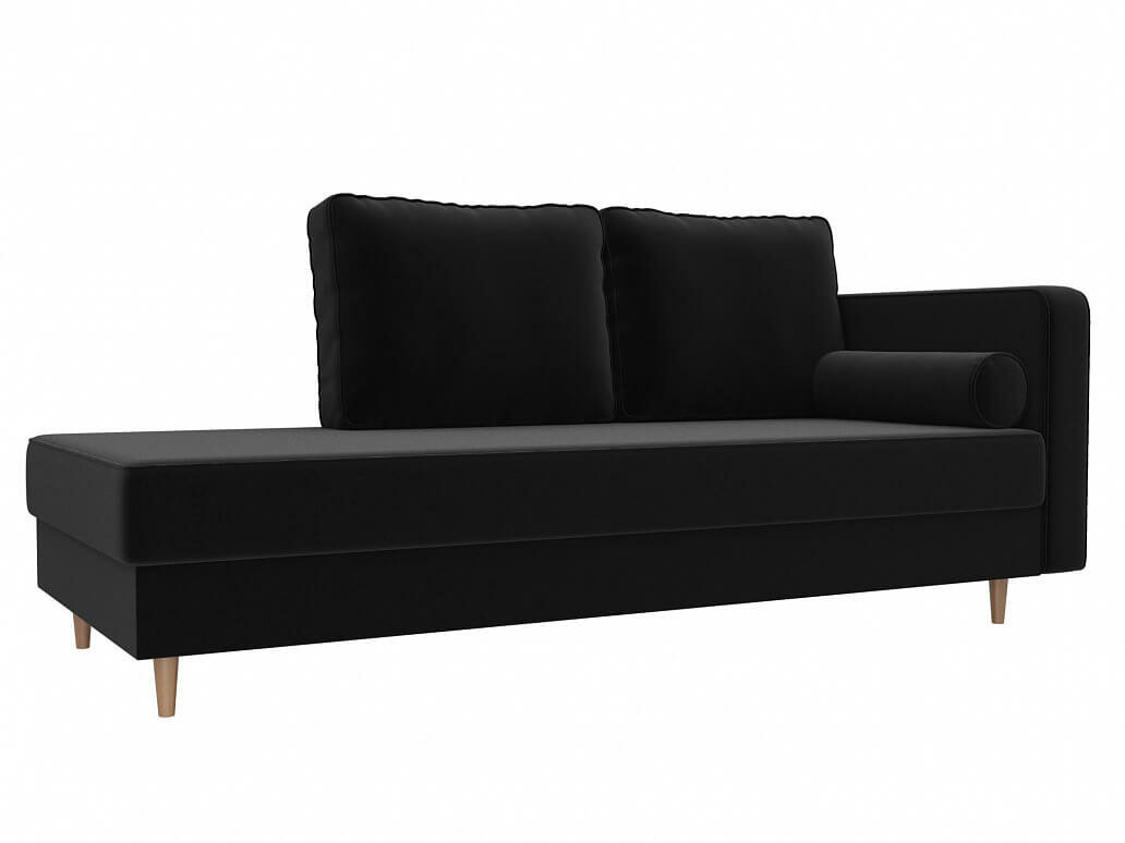 Artum Кушетка Прайм Микровельвет Черный Правое
