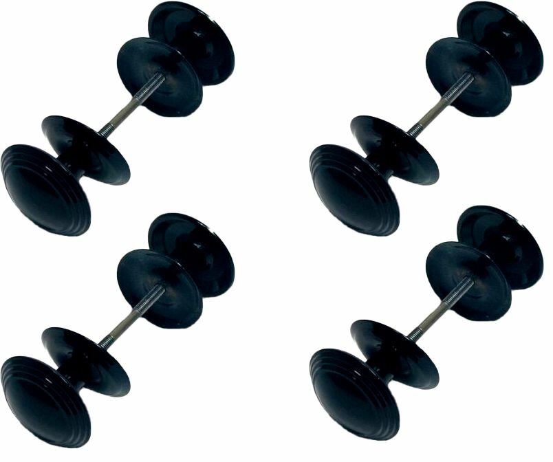 Ручка-кнопка дверная РДК черная (комплект 4 штуки)