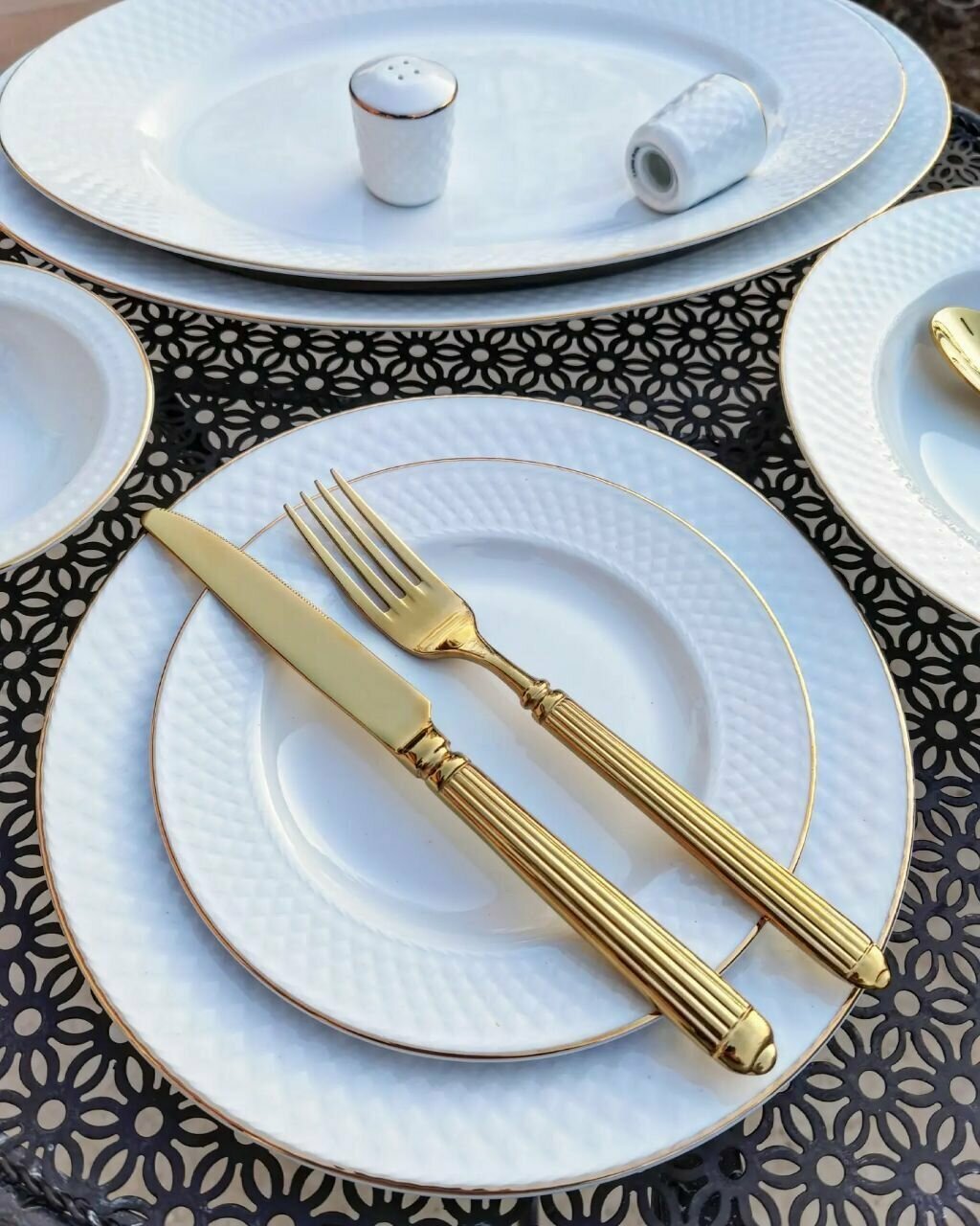 Сервиз фарфоровый столовый Diamond Golden Chic на 6 персон 28 предметов Иран