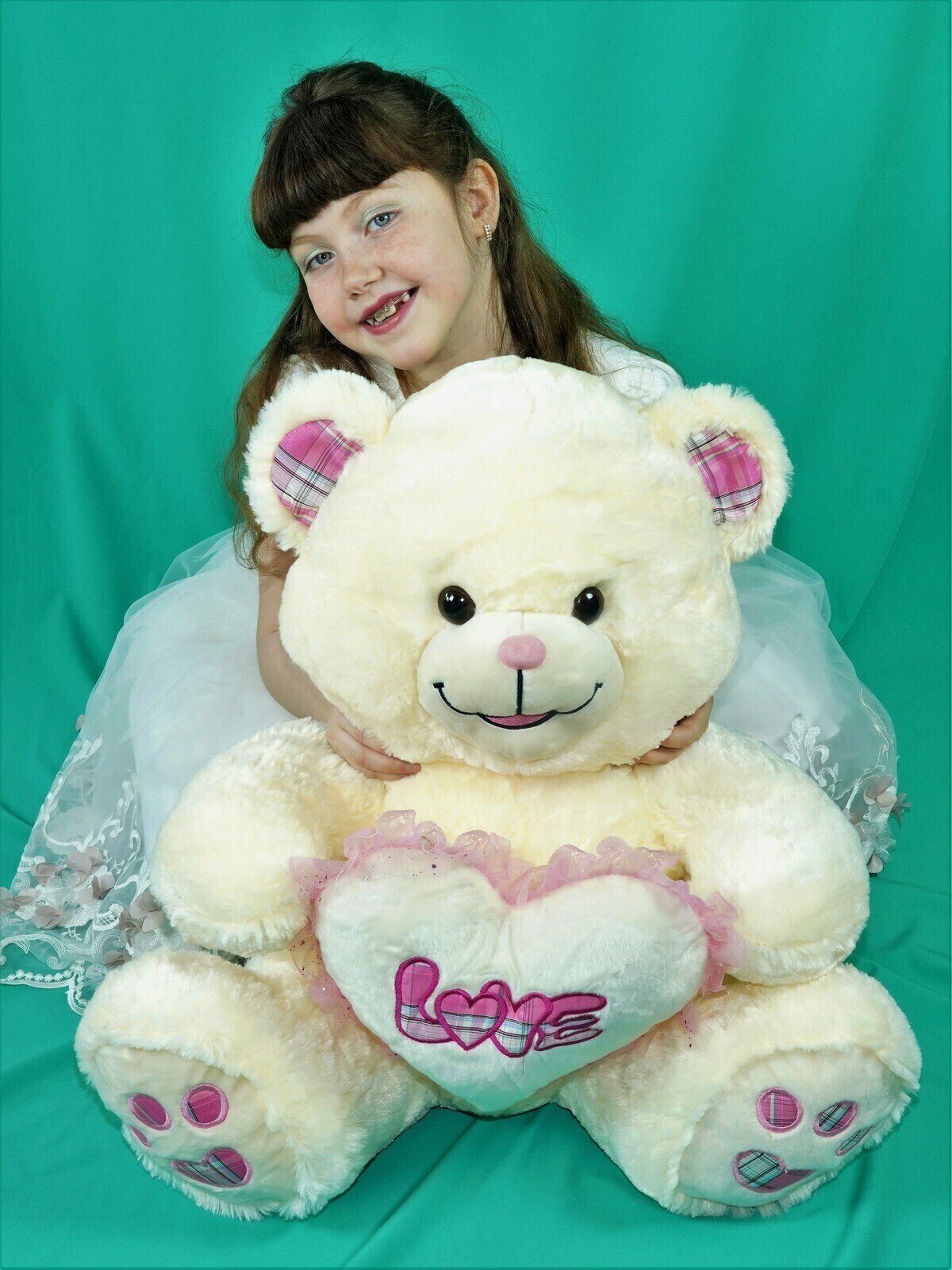 Мягка игрушка Мишка с сердцем 60 см.
