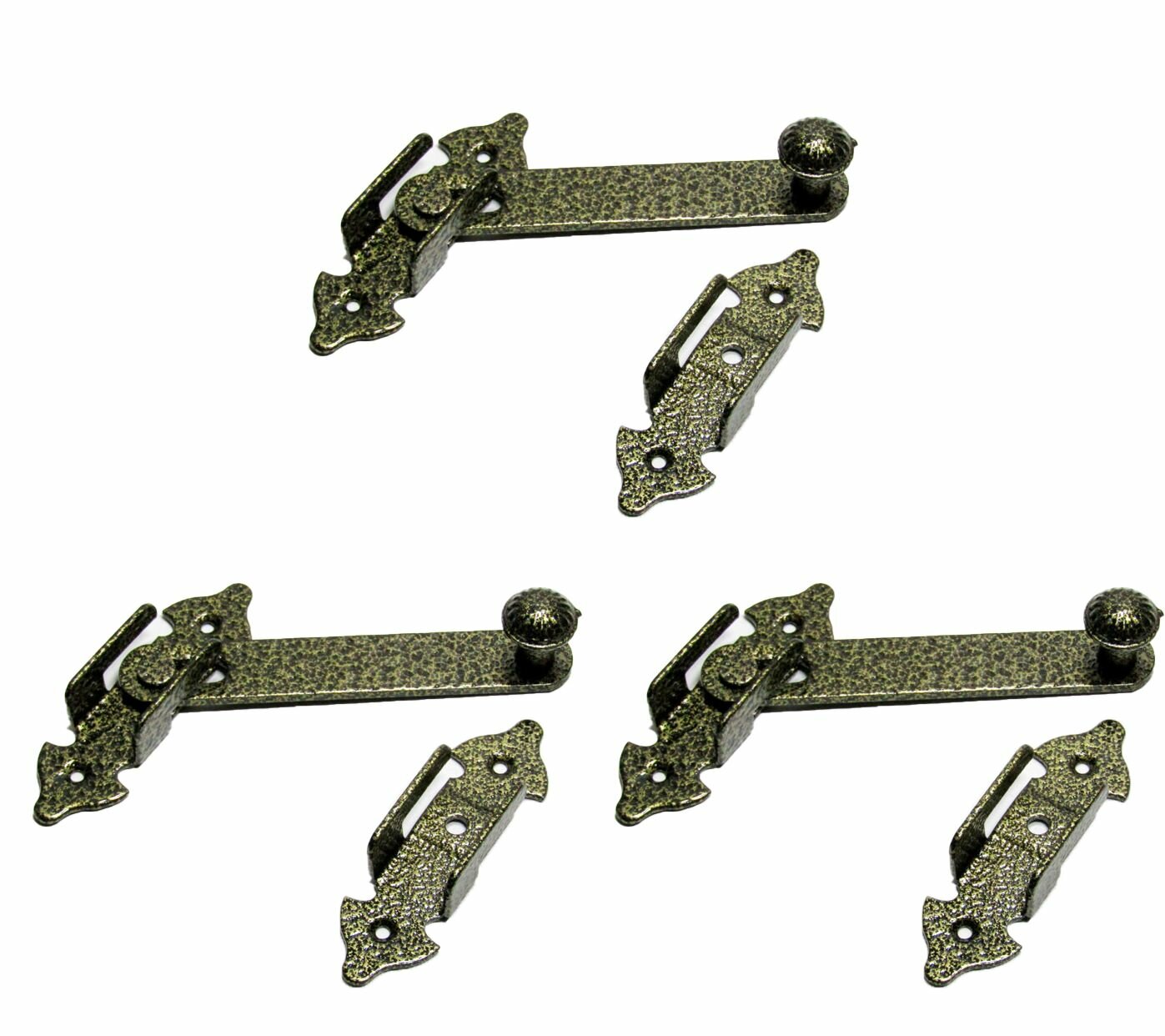 Щеколда малая ноэз ЩМ-120-SL старая бронза (комплект 3 штуки)