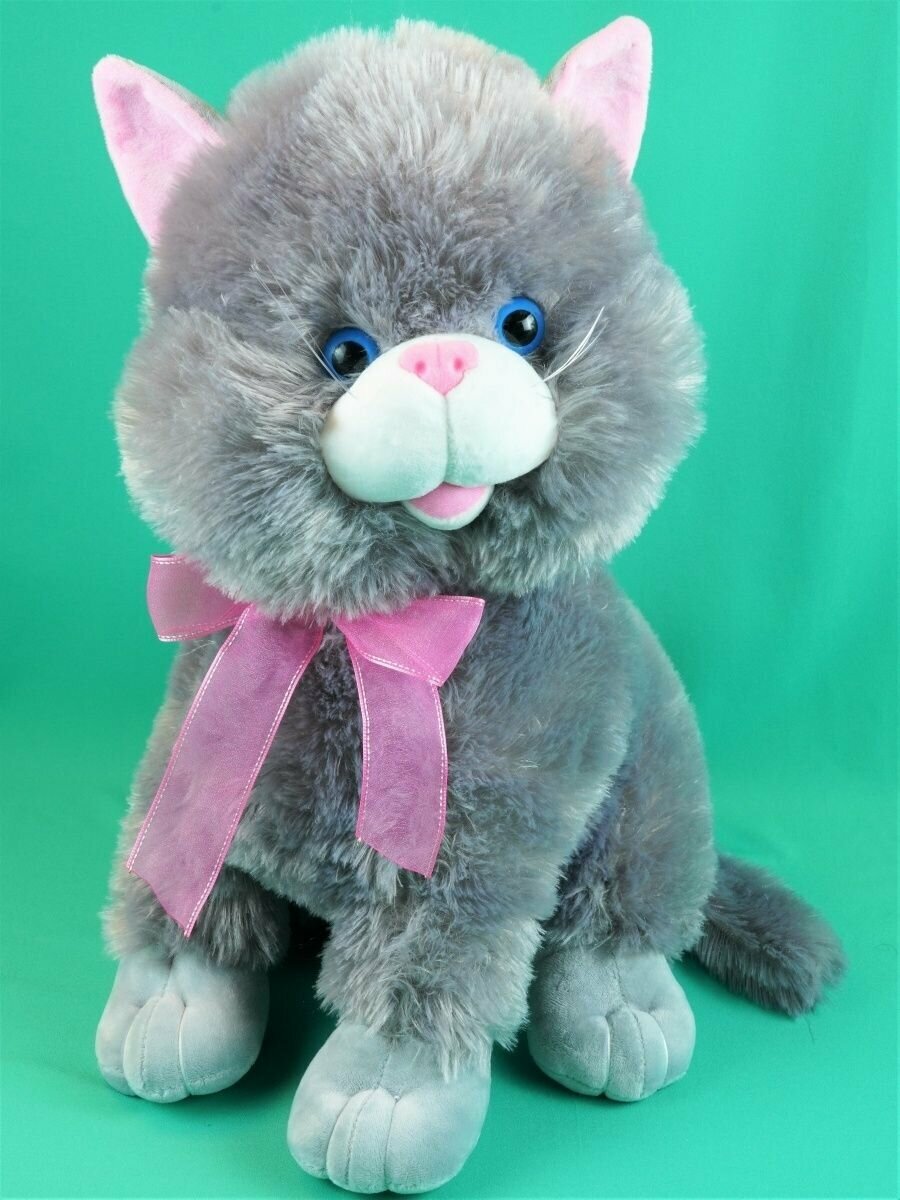 Мягкая игрушка акимбо КИТ Кошка с бантиком 50 см.
