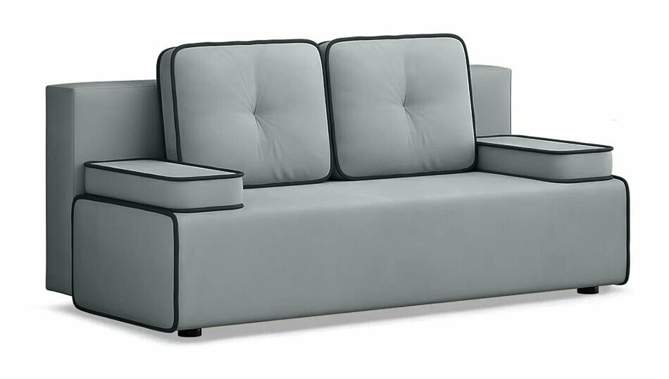 Диван раскладной Аура 8, механизм еврокнижка, в цвете серый (Velutto 49)