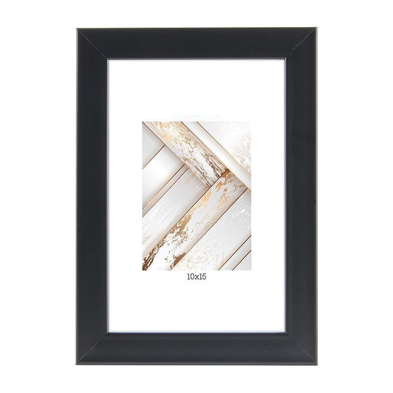 Рамка для фотографии, постера, рисунка, фоторамка 10х15 (a6), минимализм 2, с ножкой-подставкой, черная GF 6099
