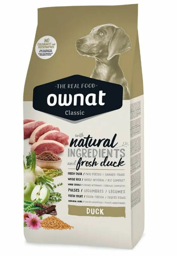Ownat Adult Classic Сухой корм для собак, с уткой, 4 кг