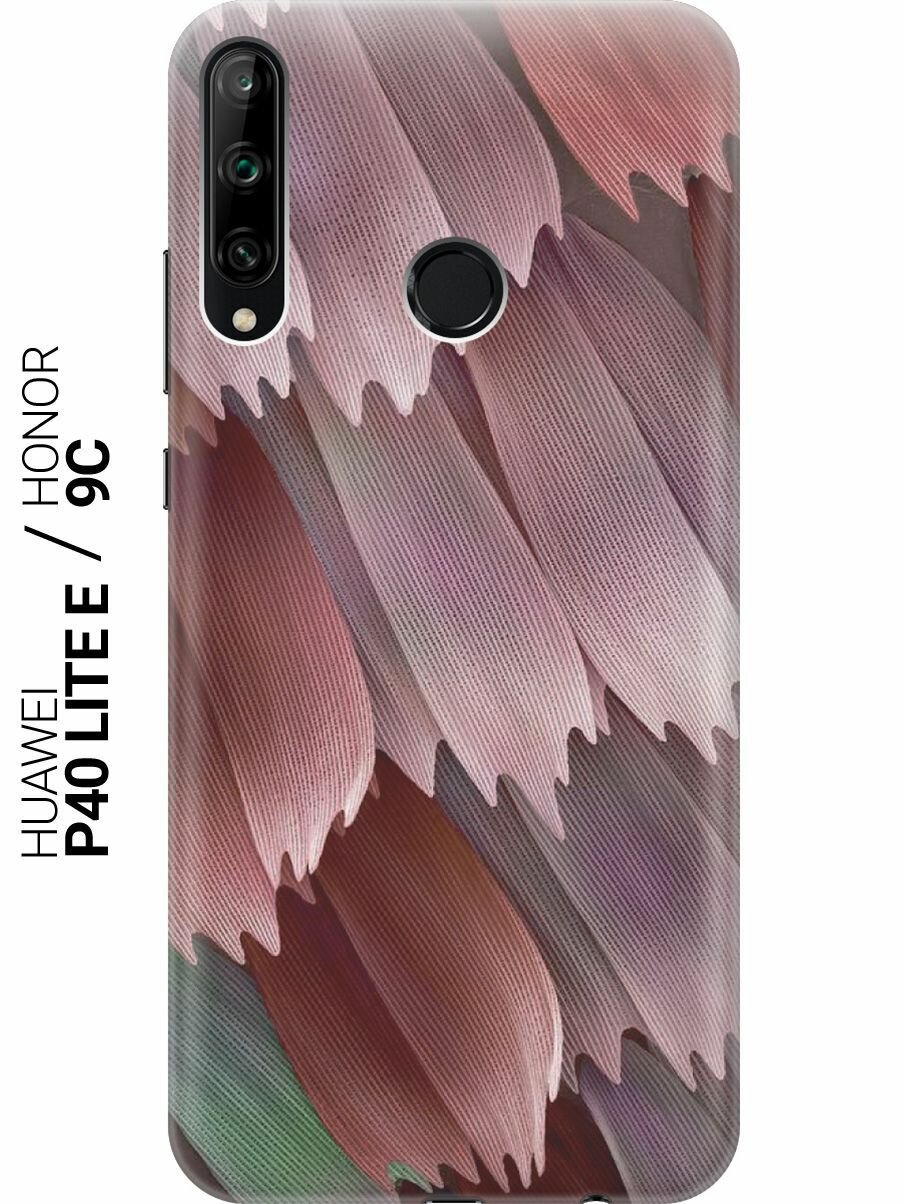 Силиконовый чехол на Honor 9C, Huawei P40 Lite E, Хуавей П40 Лайт Е, Хонор 9С с принтом "Розовые лепестки"
