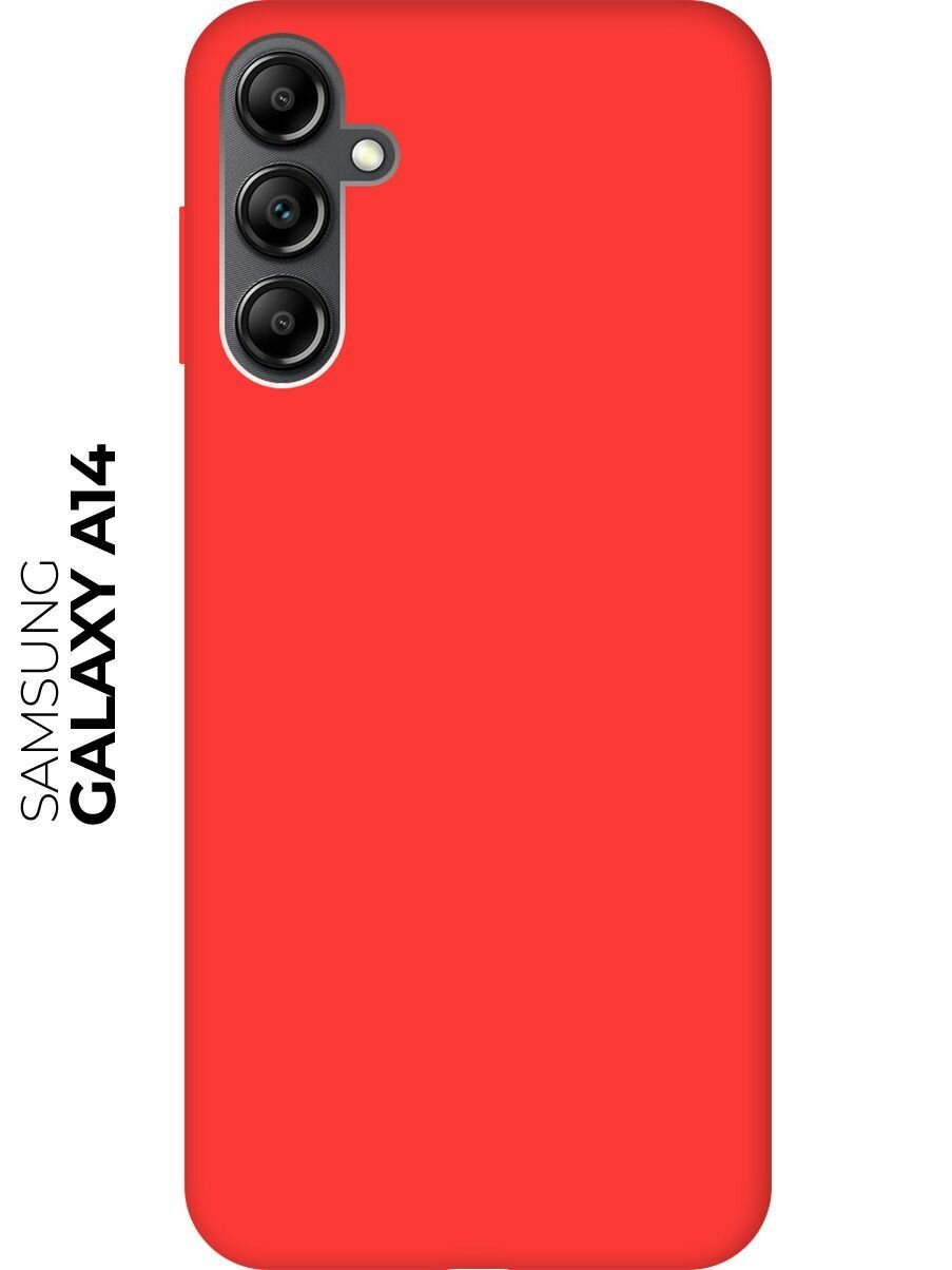 Матовый чехол на Samsung Galaxy A14 / Самсунг А14 Soft Touch красный
