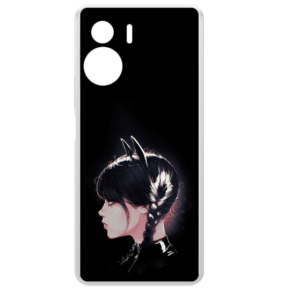 Чехол-накладка Krutoff Clear Case Уэнсдей Аддамс - Кошка Уэнсдей для Honor X50i
