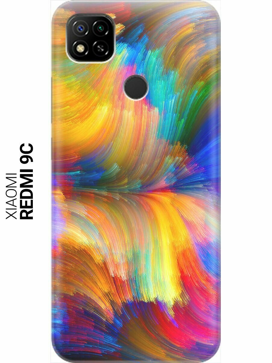 Силиконовый чехол на Xiaomi Redmi 9C, Сяоми Редми 9С с принтом "Акварельное небо"