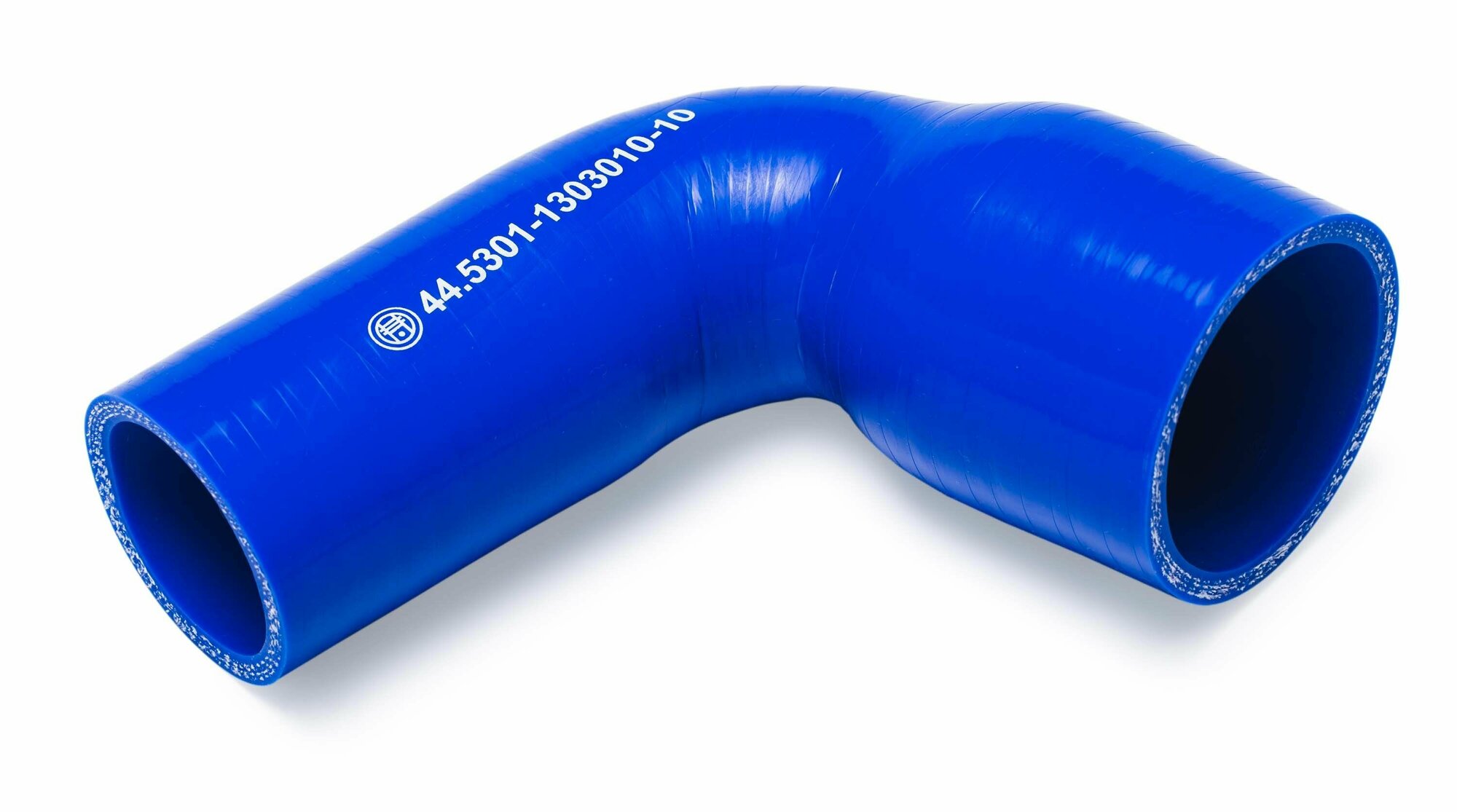 Патрубок радиатора нижний (44.5301-1303010-10) L90/120, d38/52, силикон