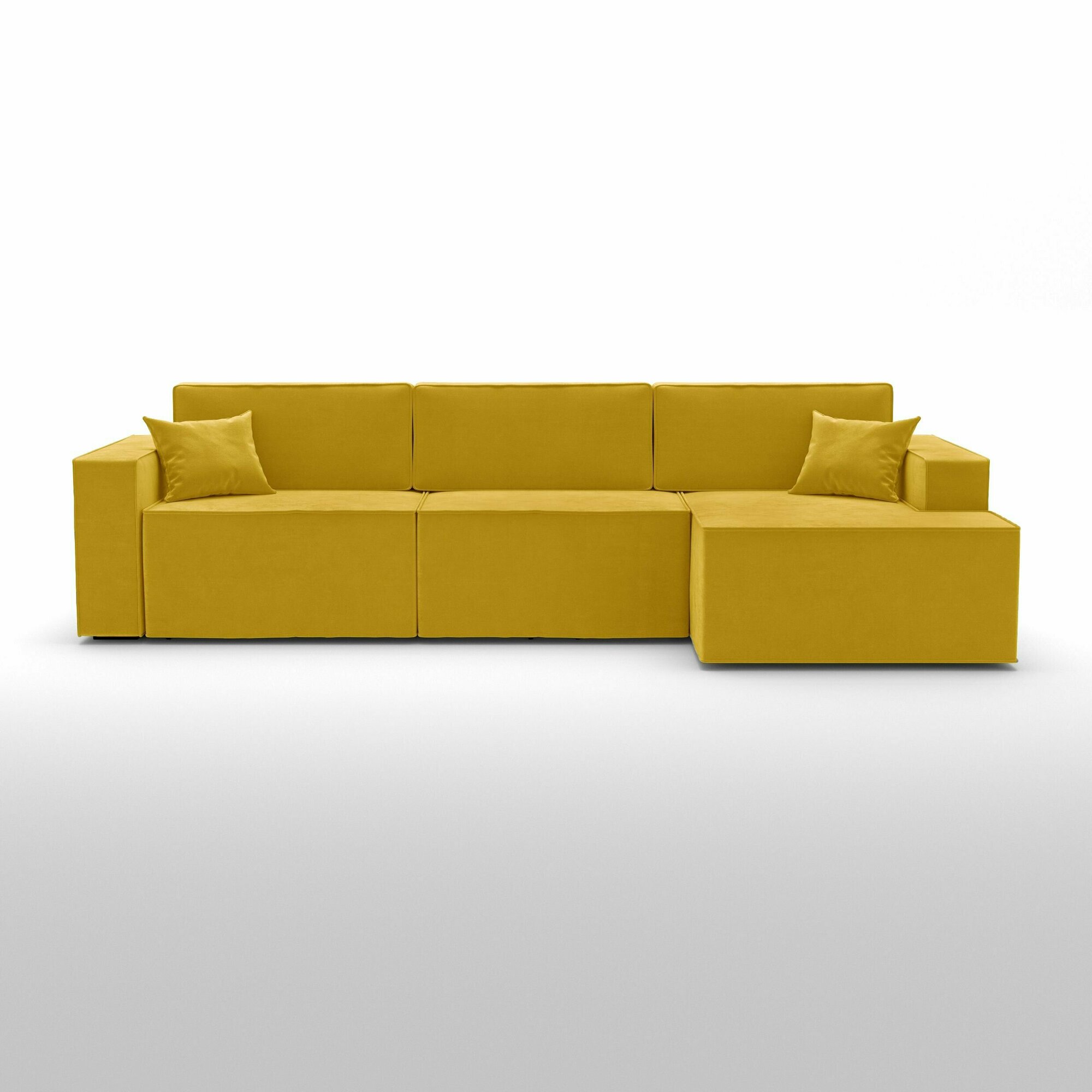 Угловой модульный диван Камо, 3 блока, левый угол, еврокнижка тик-так, с ящиком для белья, 290x150 см спальное место, микровельвет