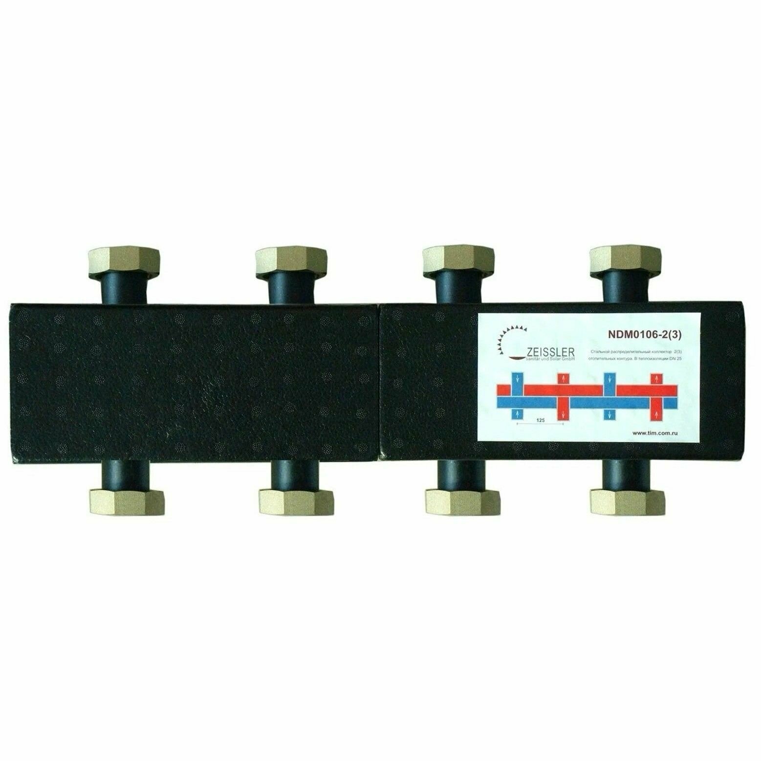 Распределительный коллектор в теплоизоляции на 2(3) контура ZEISSLER NDM0106-2(3)