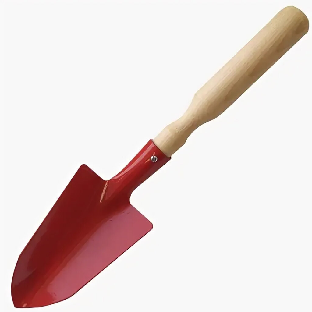 Совок посадочный металлический маленький для пикировки растений деревянная ручка