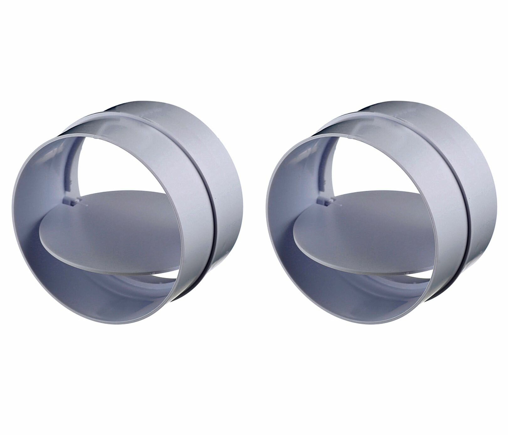 Соединитель для круглых воздуховодов с обратным клапаном пластиковый d100 мм (2 шт.)