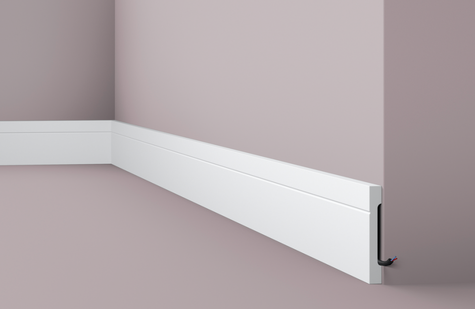 Плинтус напольный 18x100 мм белый высокий дюрополимер NMC Belgium FD2 1 метр