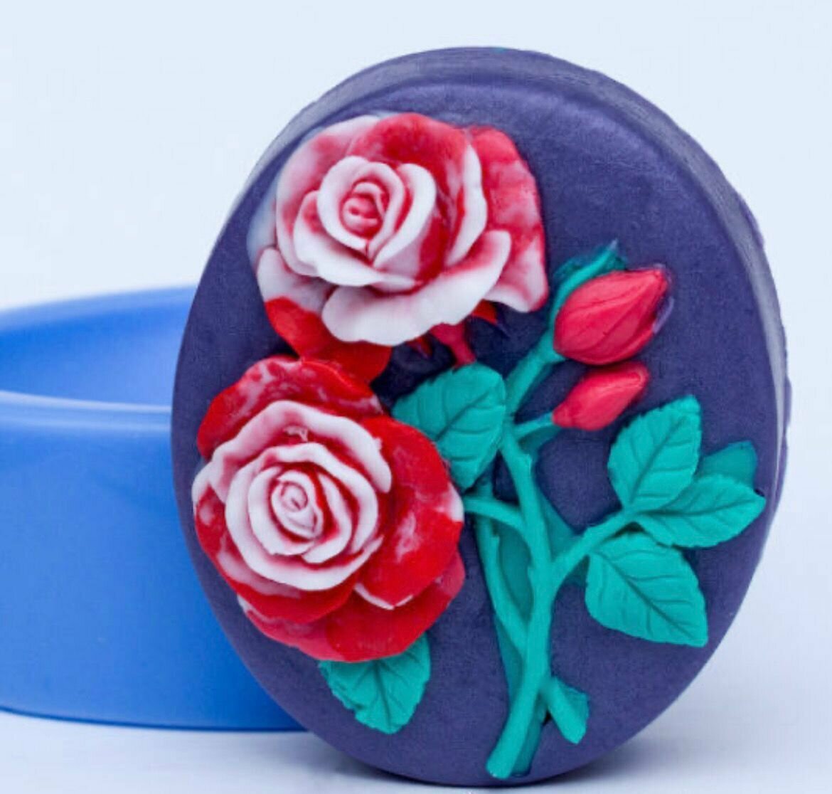 Силиконовая форма для мыла Розы 2D, для свечей, гипса 1шт 7*6*2,5см