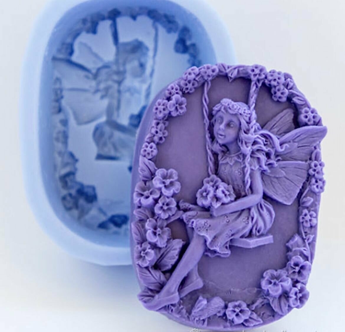 Силиконовая форма для мыла Фея на качелях, для свечей, гипса 1шт 7,5*5,5*2,5 см