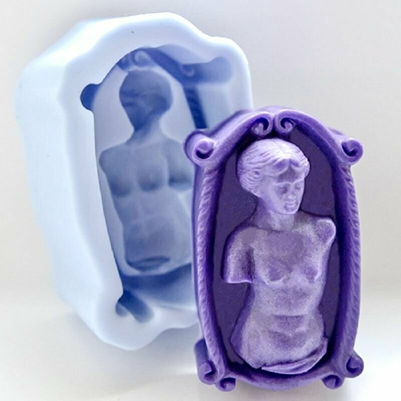 Силиконовая форма для мыла Античная девушка, для свечей гипса 1шт 7 х 4,5 х 3 см