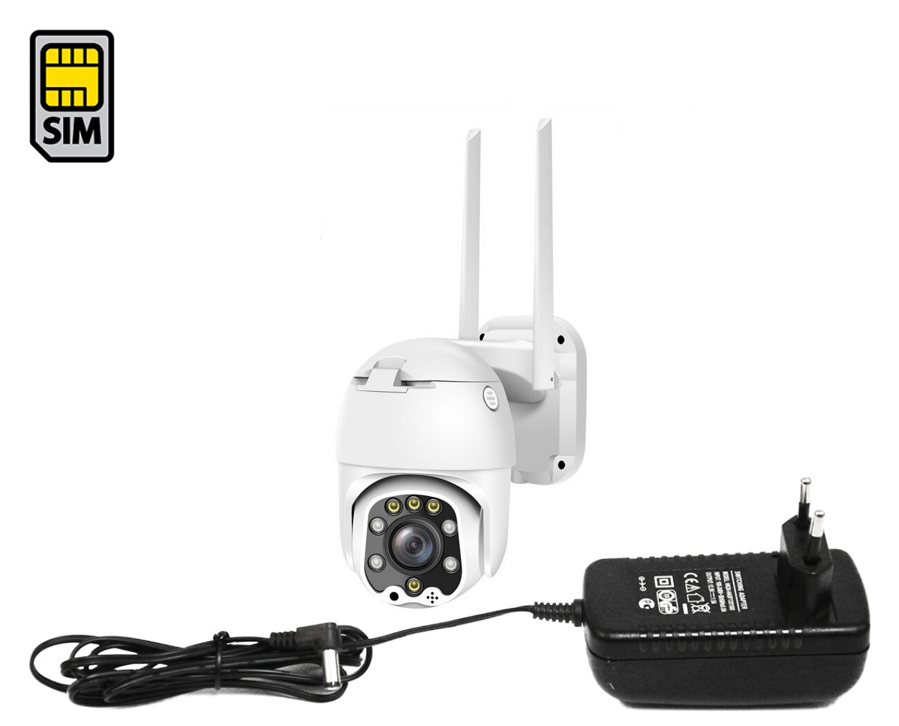 Беспроводная 4G уличная поворотная 3Mp IP-камера с SIM картой HDком SE111-(3MP)-4G (Sim) (F1692EU) - 4G камера. Запись в облако амазон и на SD карту