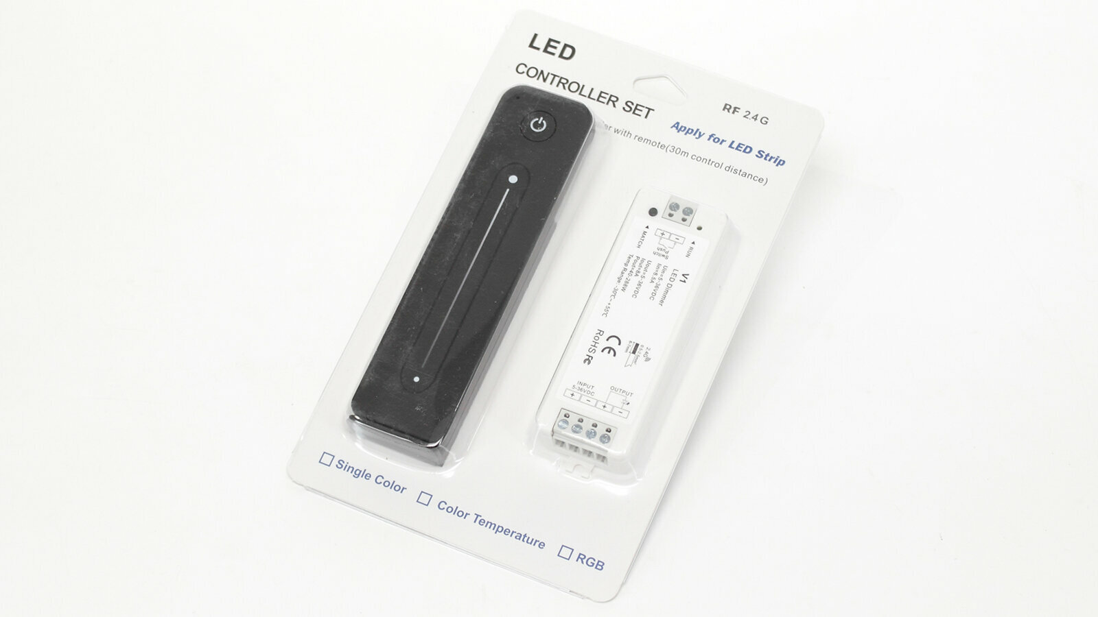 Контроллер с пультом DIM RF V1 IC29 (5-36V, 40-388W)