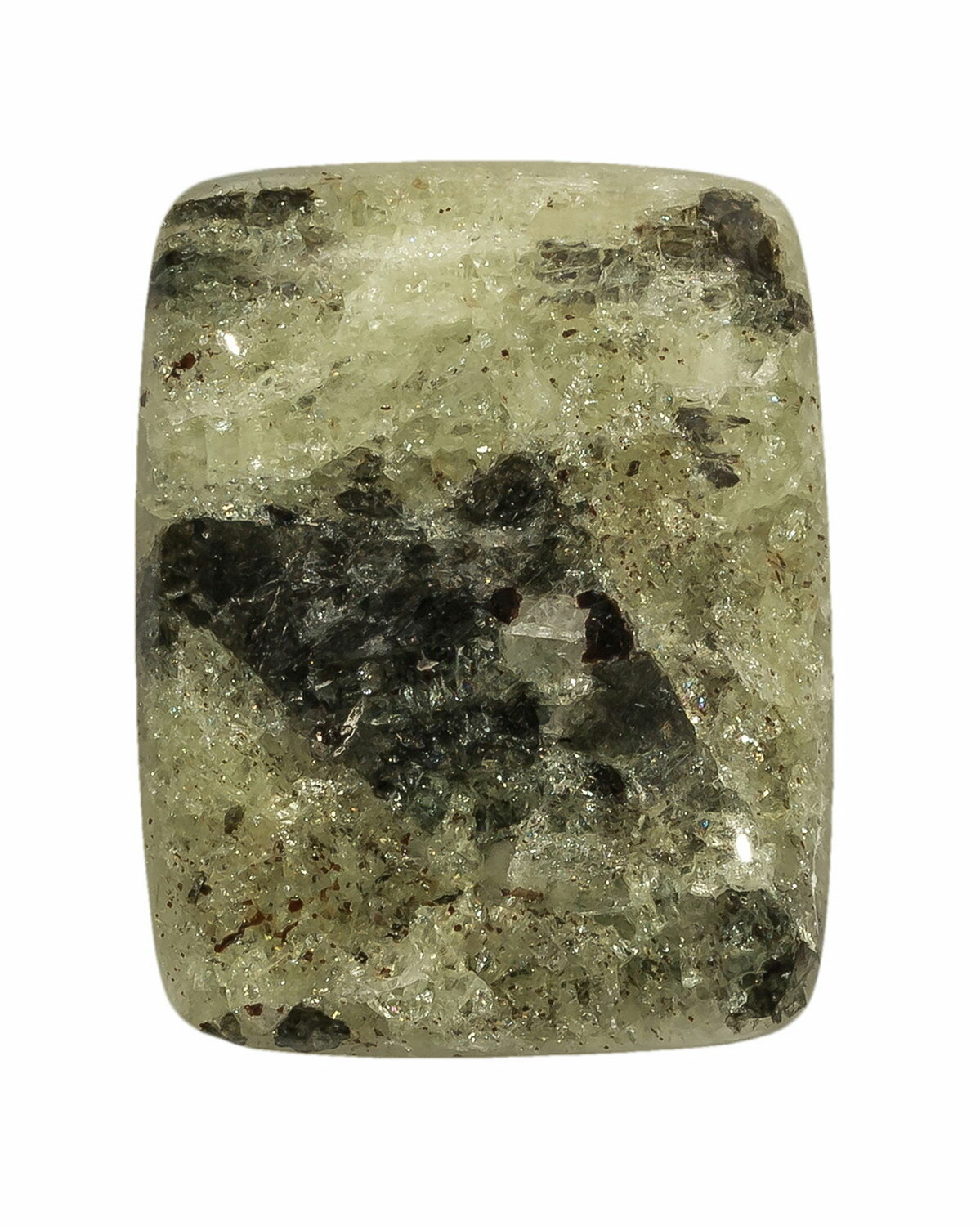 Кабошон апатит 41х32х7 мм. (Россия, Хибины)