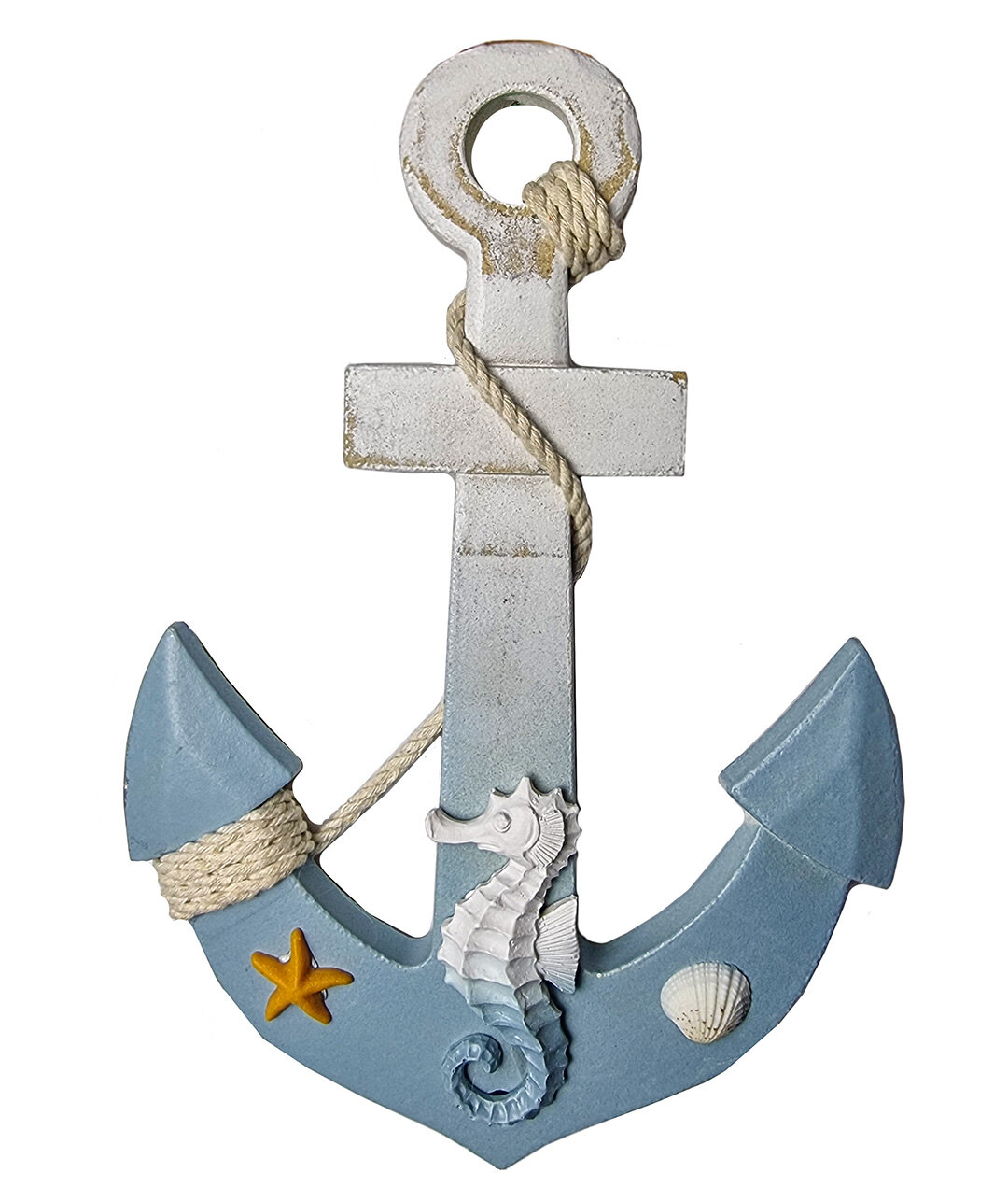 Якорь декоративный 28х5х20см, дерево Морской конек