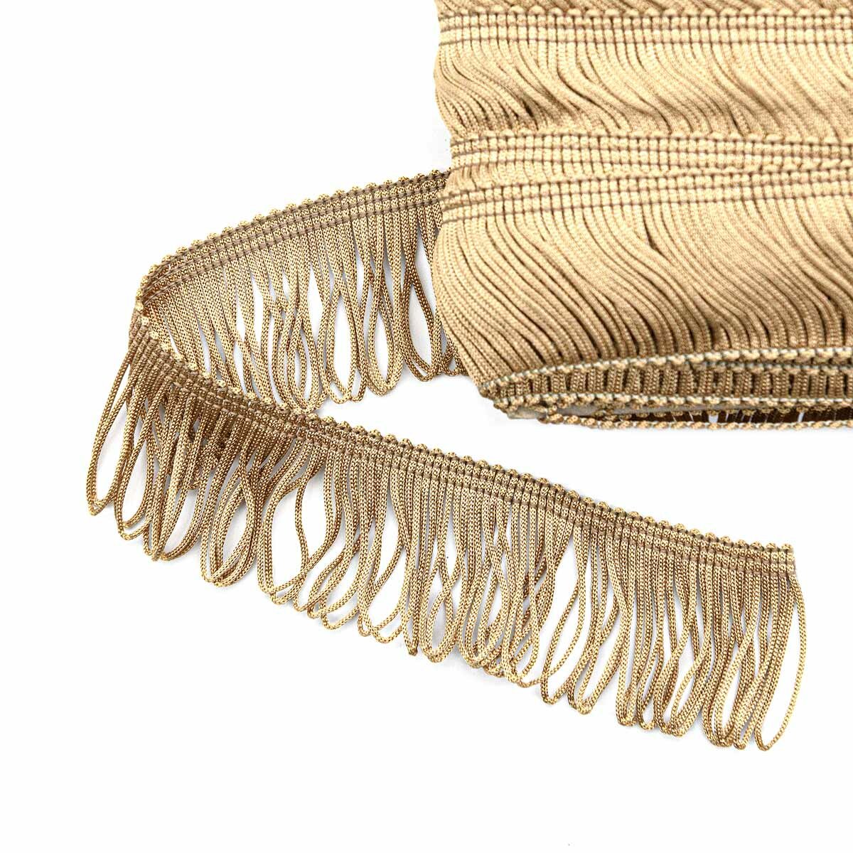 Бахрома для штор, текстиля, шитья, 3,5 см*25 м, темно-бежевая, Айрис