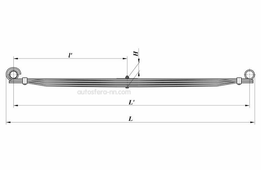 CHMZ 31532912010 Рессора УАЗ-3153, 3162 зад 4-х лист