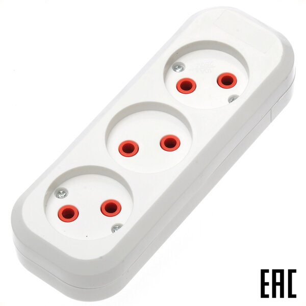 Блок Navigator NCA-BL01-03-X-WH 61585 на 3 розетки о/п белый (3 шт. в комплекте)