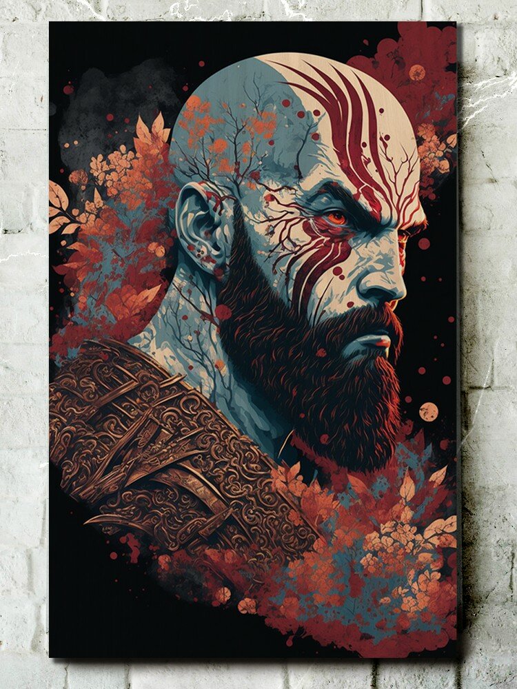 Картина интерьерная на дереве игра God of War Ragnarok - 11660