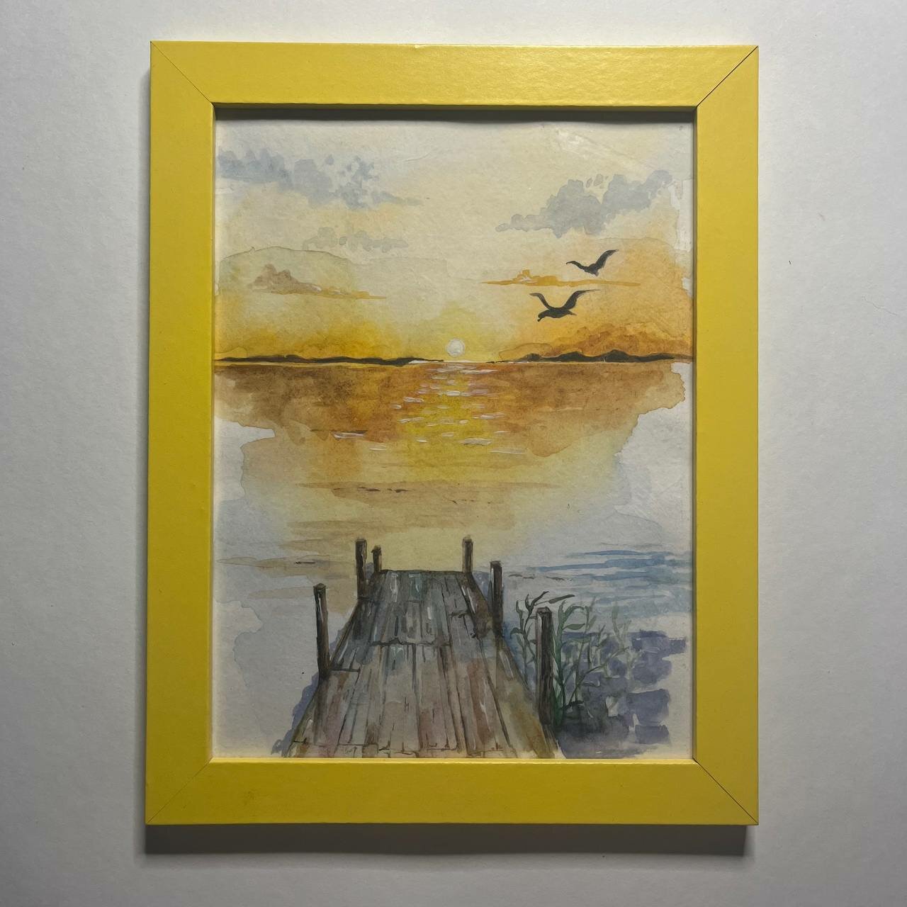 Картина "закат у озера"