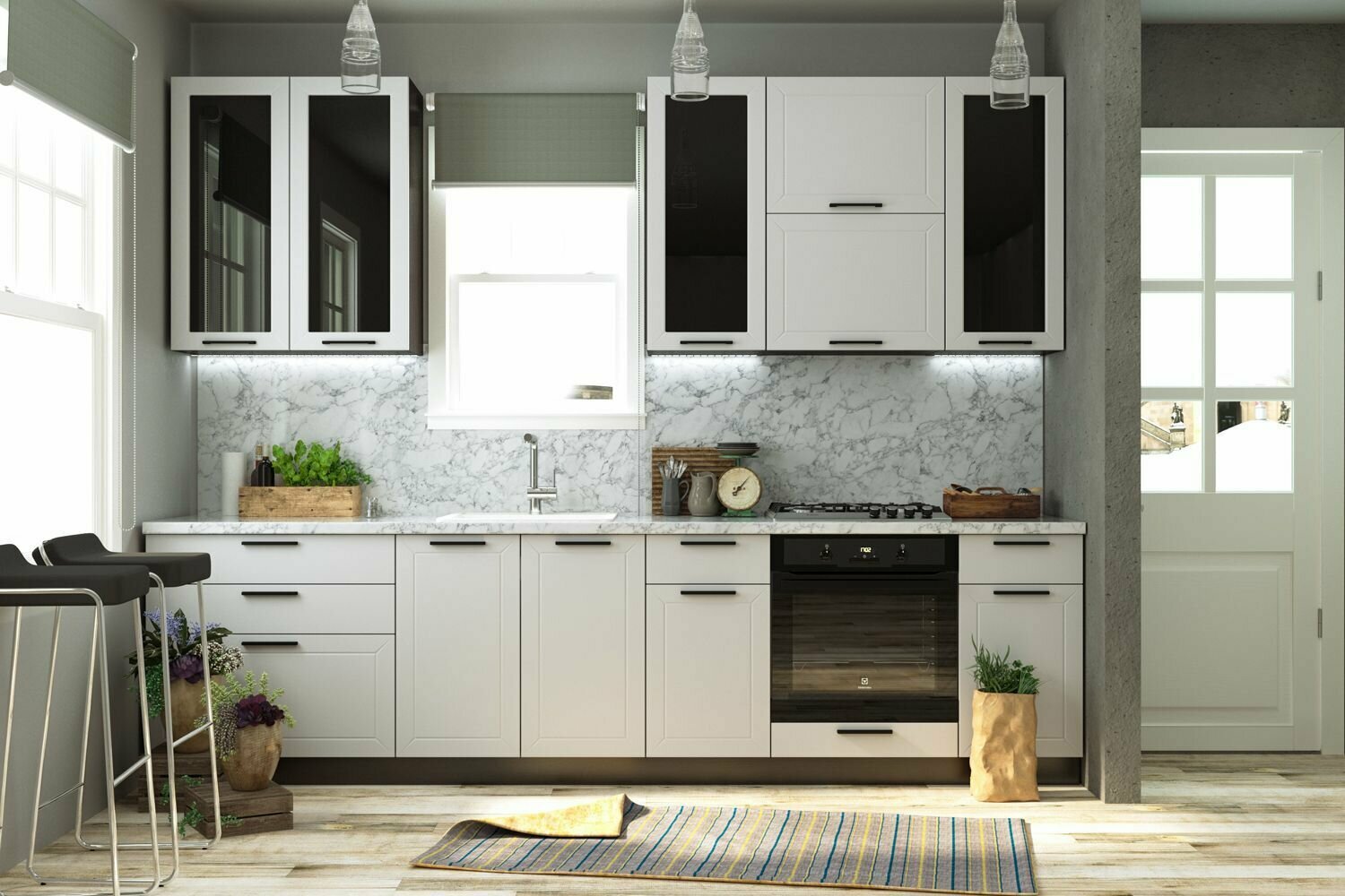 Кухонный гарнитур Глетчер Гейнсборо Силк, 3000 мм