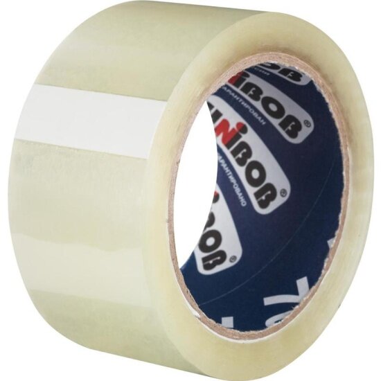 Клейкая лента упаковочная Unibob 50 мм x 66 м, 47 мкм, прозрачная, морозостойкая