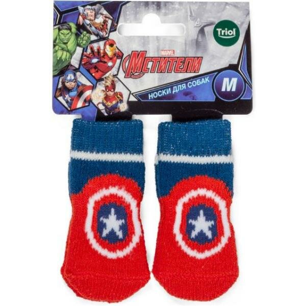 Triol Носки для собак Marvel Капитан Америка, размер M, 3*7,5см