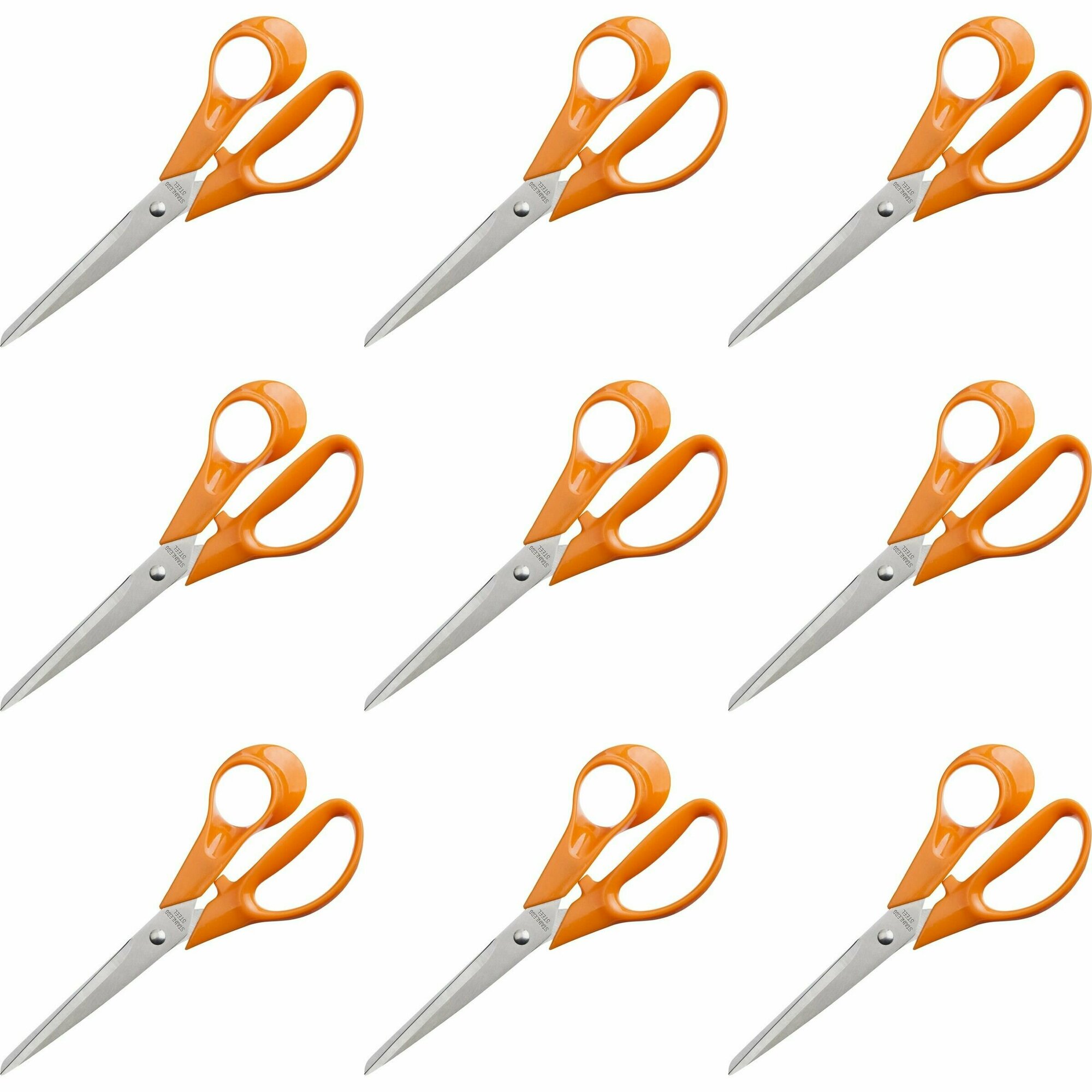 Attache Ножницы Orange С пластиковыми эллиптическими ручками, 177 мм, 9 шт