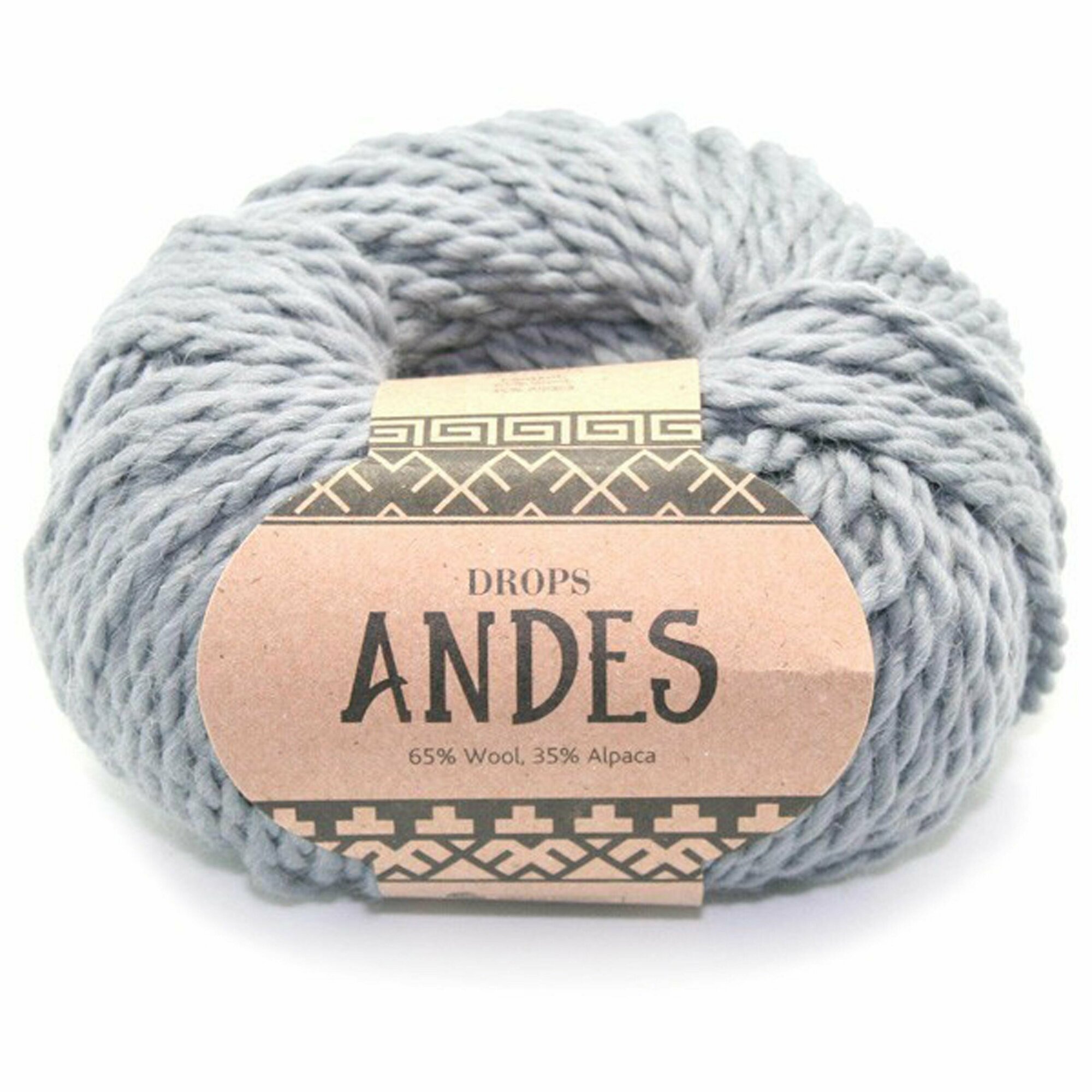 2 мотка Пряжа Drops Design ANDES UNI COLOUR 65% Шерсть, 35% Альпака / 100 гр. - 90 м. цвет 8465