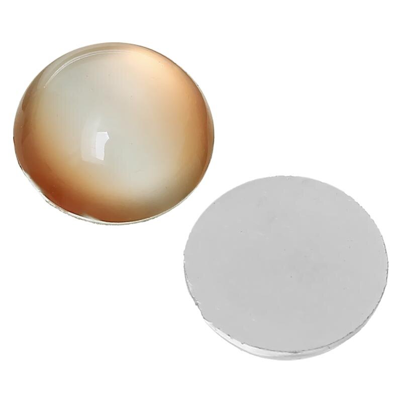 Кабошон из смолы Круглый выпуклый 0009667 полупрозрачный шампань 16 мм, цена за 10 шт.