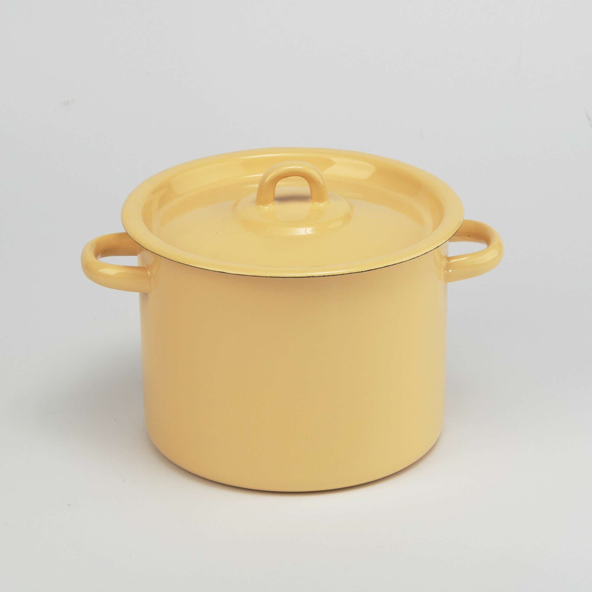 Кастрюля с крышкой 3,5 л эмалированная без рисунка