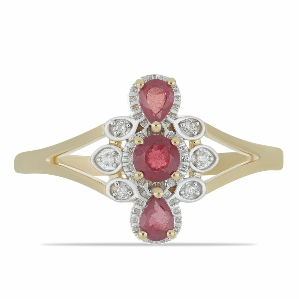 Кольцо, серебро, 925 проба, рубин, циркон