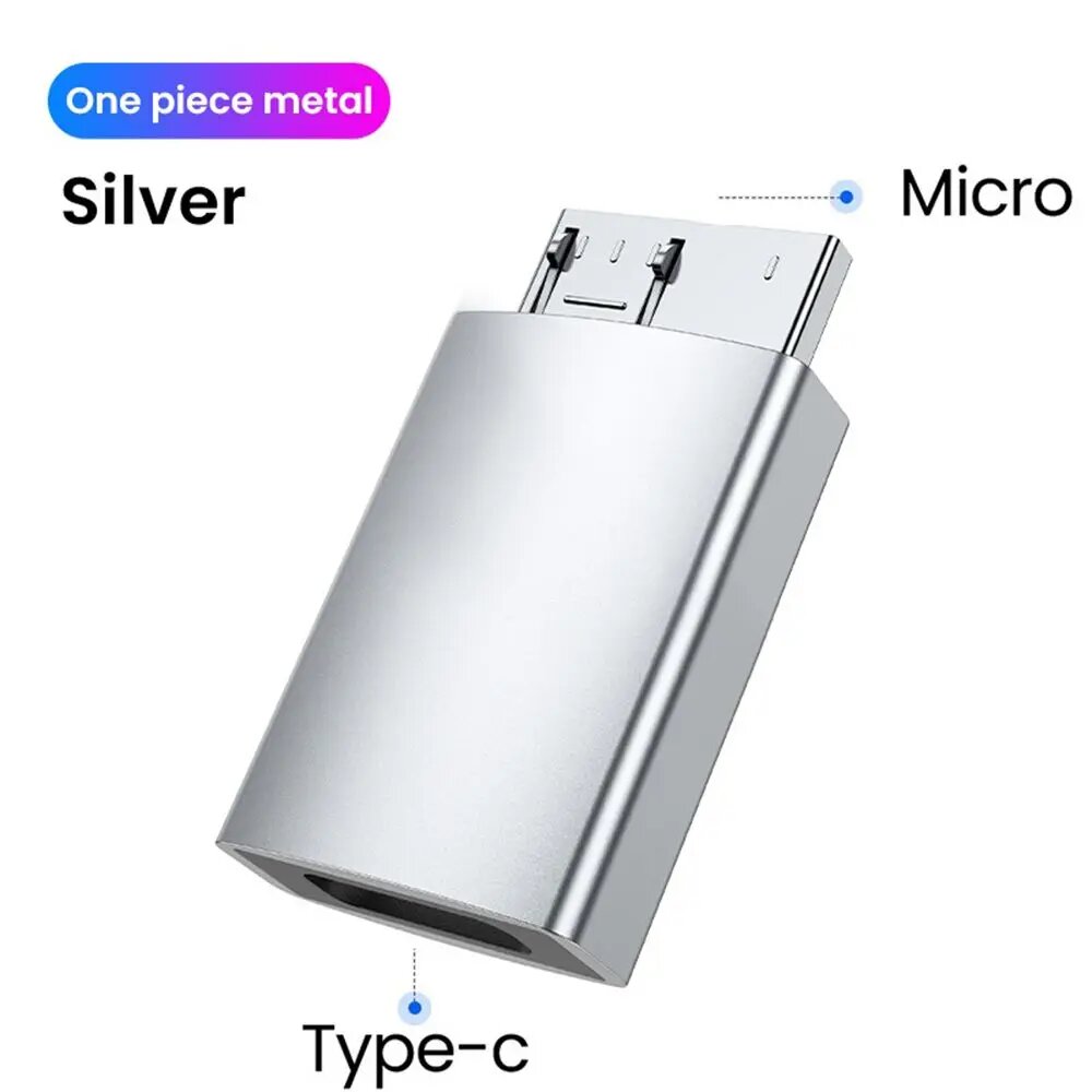 Переходник с USB C на Micro B USB 3,0, переходник с Type C «мама» на Micro B «папа», быстрая зарядка USB Micro 3,0 на Type C, супер скорость для ноутбука, HDD