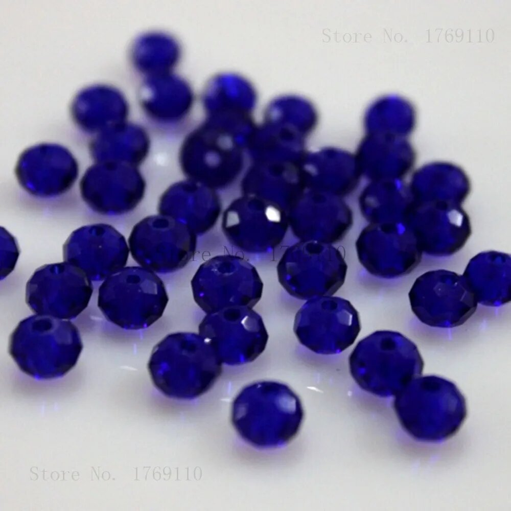 Isywaka граненые хрустальные бусины Фиолетовый, 4x6mm 50pcs Per Bag, deep blue