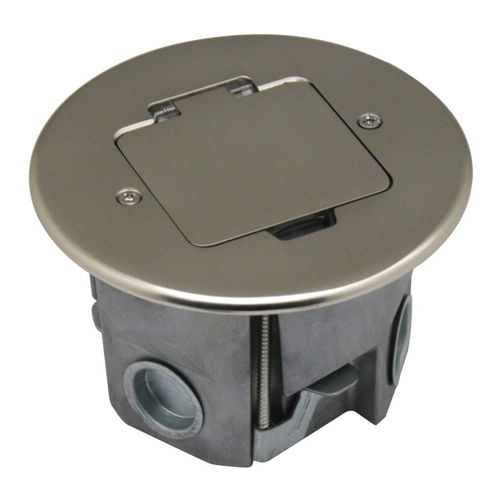 Лючок для установки 1 модуля 45х45мм, IP44, круглый, с квадратной крышкой, с установ. набором, цвет никель, Donel