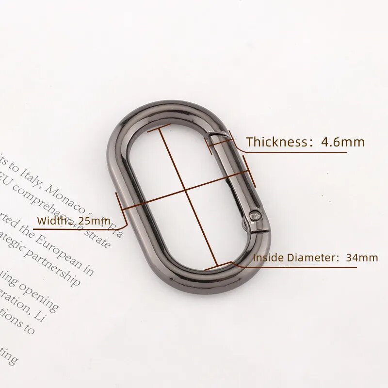 Металлические овальные карабины 5 шт Gun Black34mm