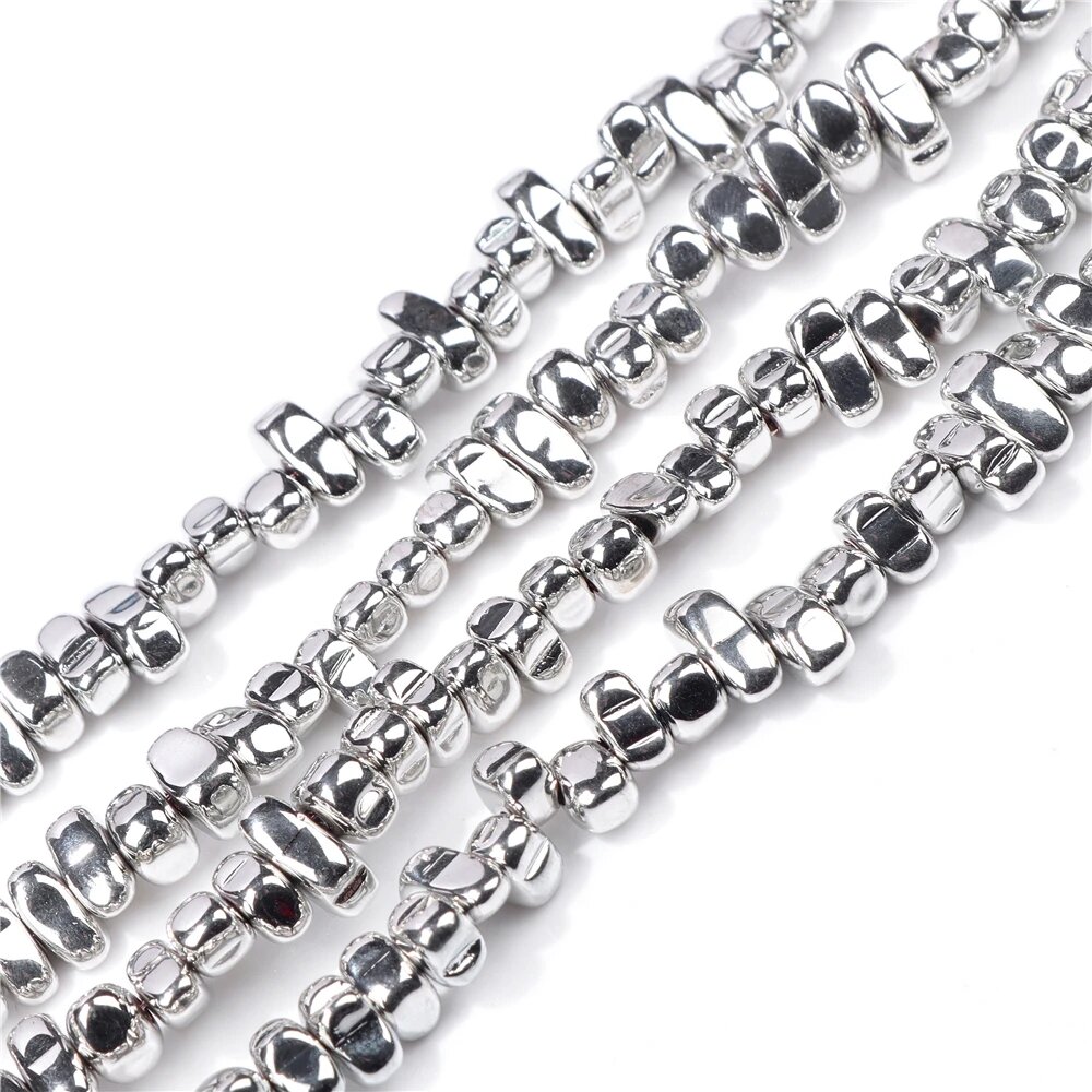 RISYF Матовые бусины из гематита 5-10 мм 10. Smooth White