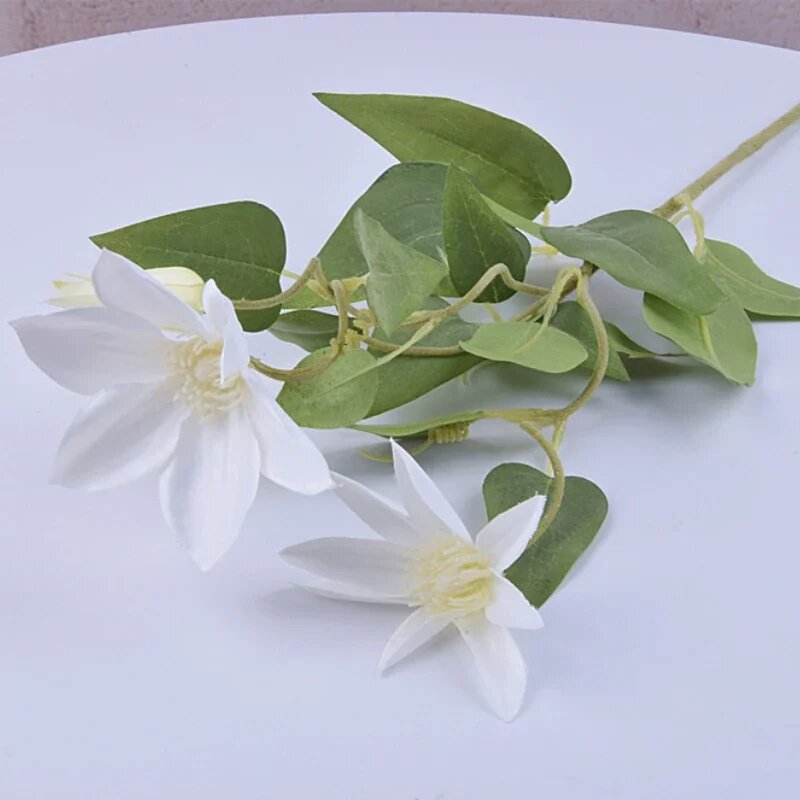 Искусственные цветы клематиса 69 см Белый, White-1PC