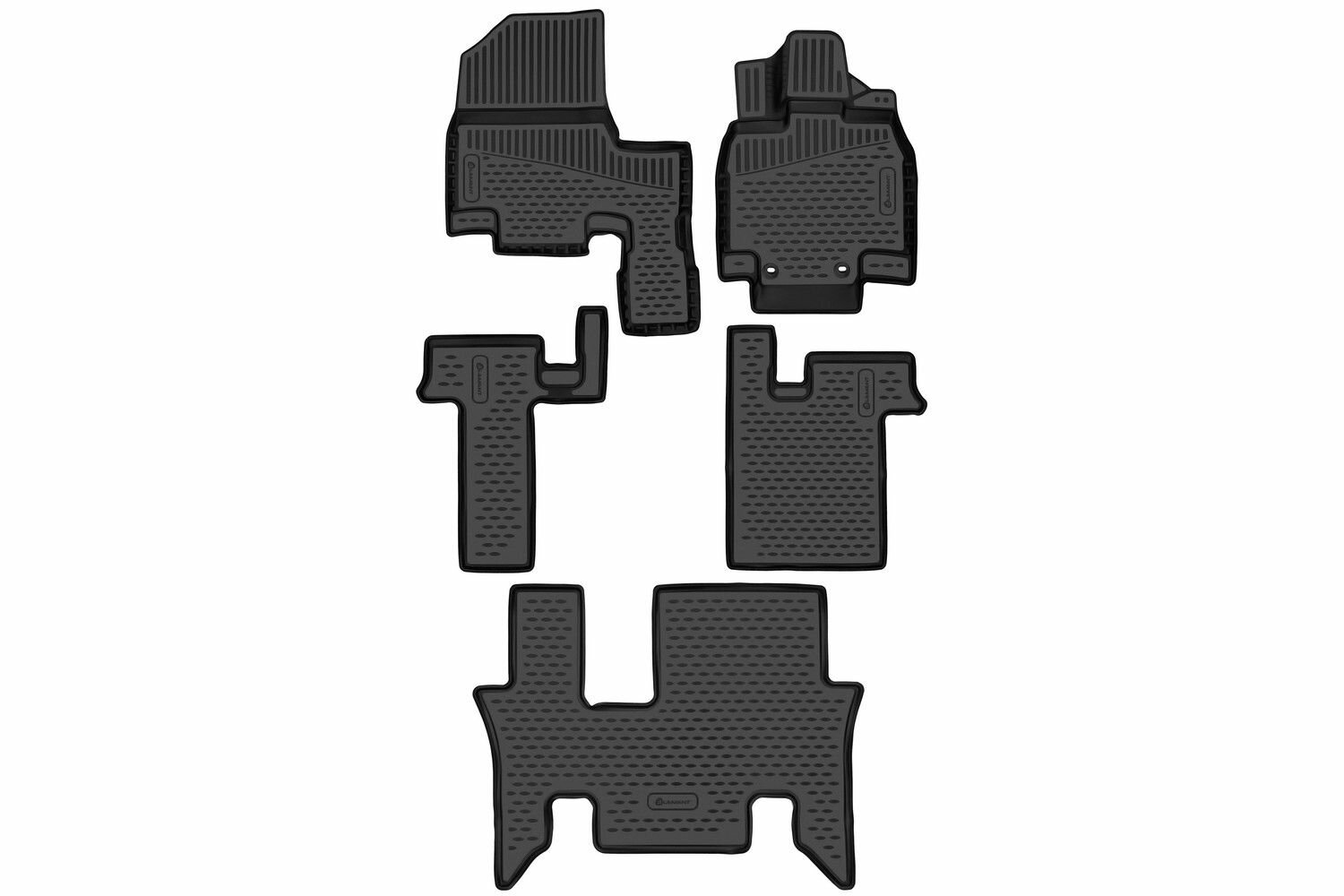 Коврики 3D в салон подходят для HONDA Stepwgn (V(RP1)-VI(RP6)) 2017-, П. Р, 8 мест, минивэн, гибрид, 5шт. (полиуретан) / Хонда / Хонда Степвгн