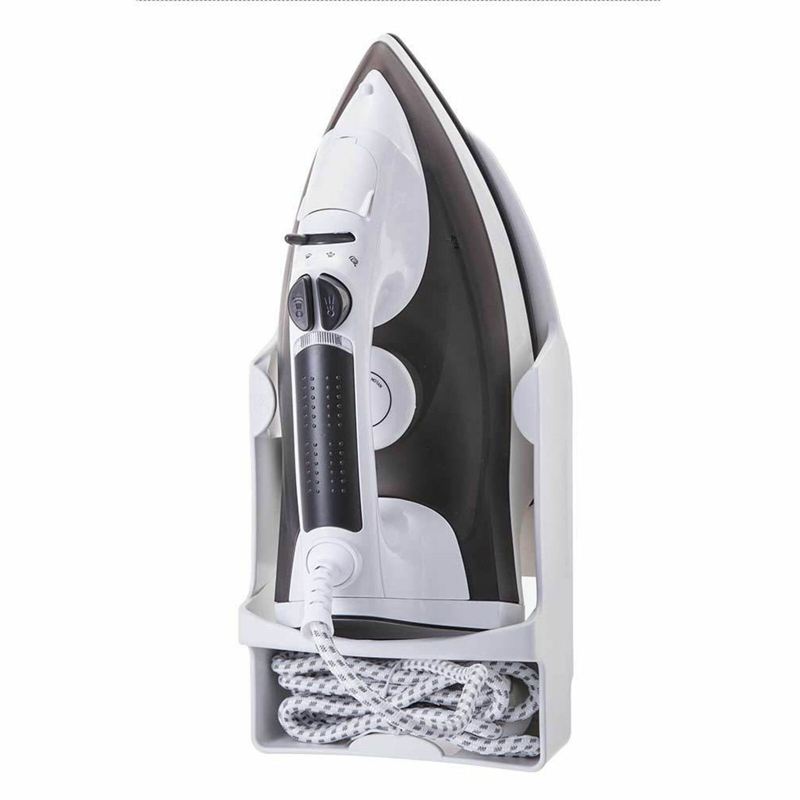 Настенный держатель для утюга, термостойкий органайзер для электрических утюгов с крючками для хранения в шкафу и гостинице, белый