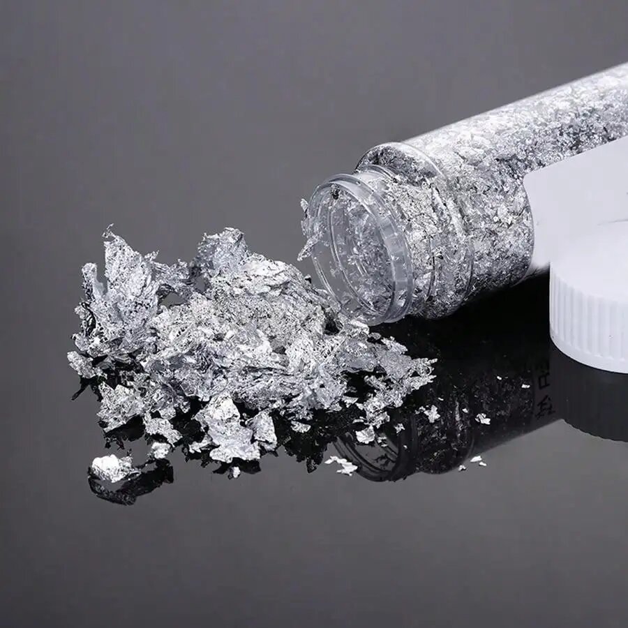 Золотая фольга для декора тортов Серебряный, Silver