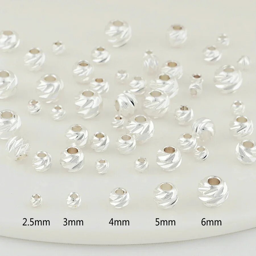 Золотые позолоченные бусины Florainer Tina Белый, 3mm-100pcs, Silver Color