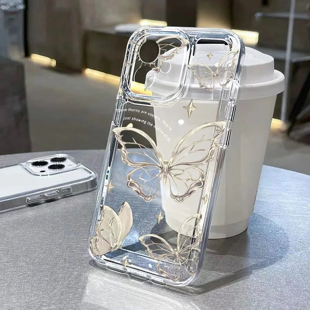 Чехол Samsung S24 Ultra Style 4, бабочки, прозрачный